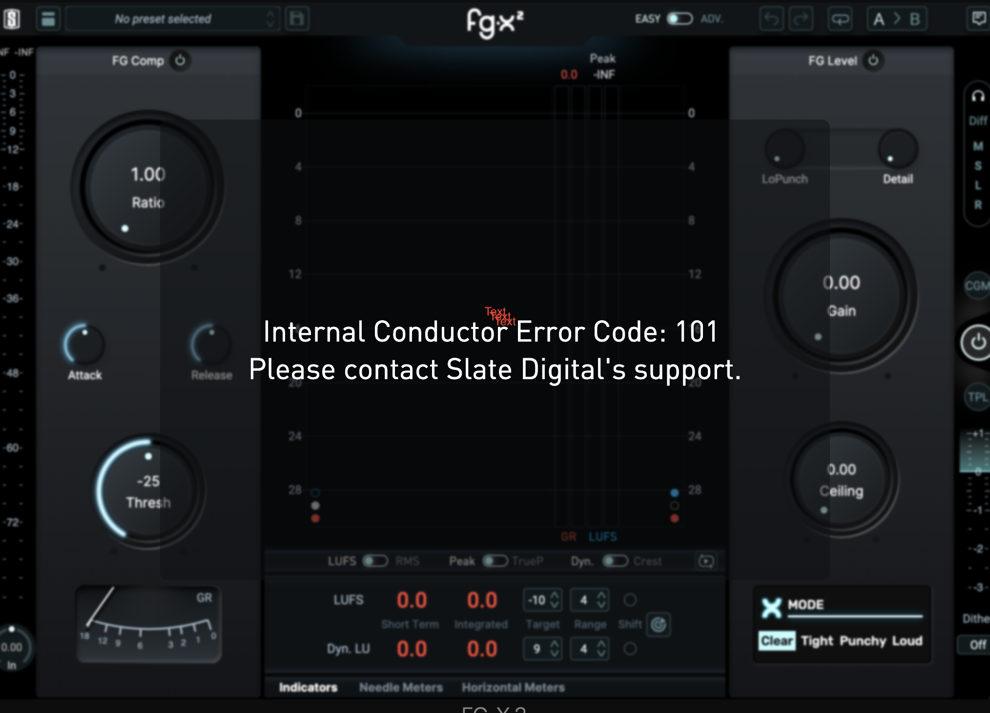 Internal Conductor Error Code: 101 – Slate Digital